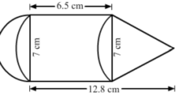 The adjoining figure represents a solid consisting of a cylinder ...