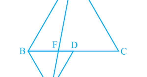 In Fig.9.33, ABC and BDE are two equilateral triangles such that D is the mid-point of BC. If AE ...